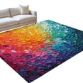 Bright Petals Washable Area Rugs 4'x6', Abstract Colored Petals Swirls ...