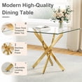 3-Piece Square Glass Dining Table Set, 36" Tempered Glass Table with 2 ...