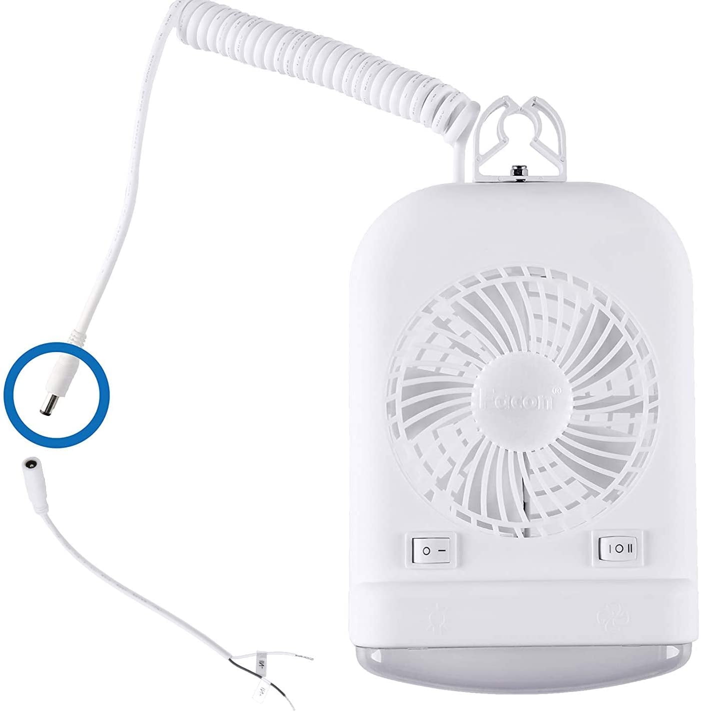 Facon 12 Volt RV Camper Fan and LED Light Combo with Independent Switch ...