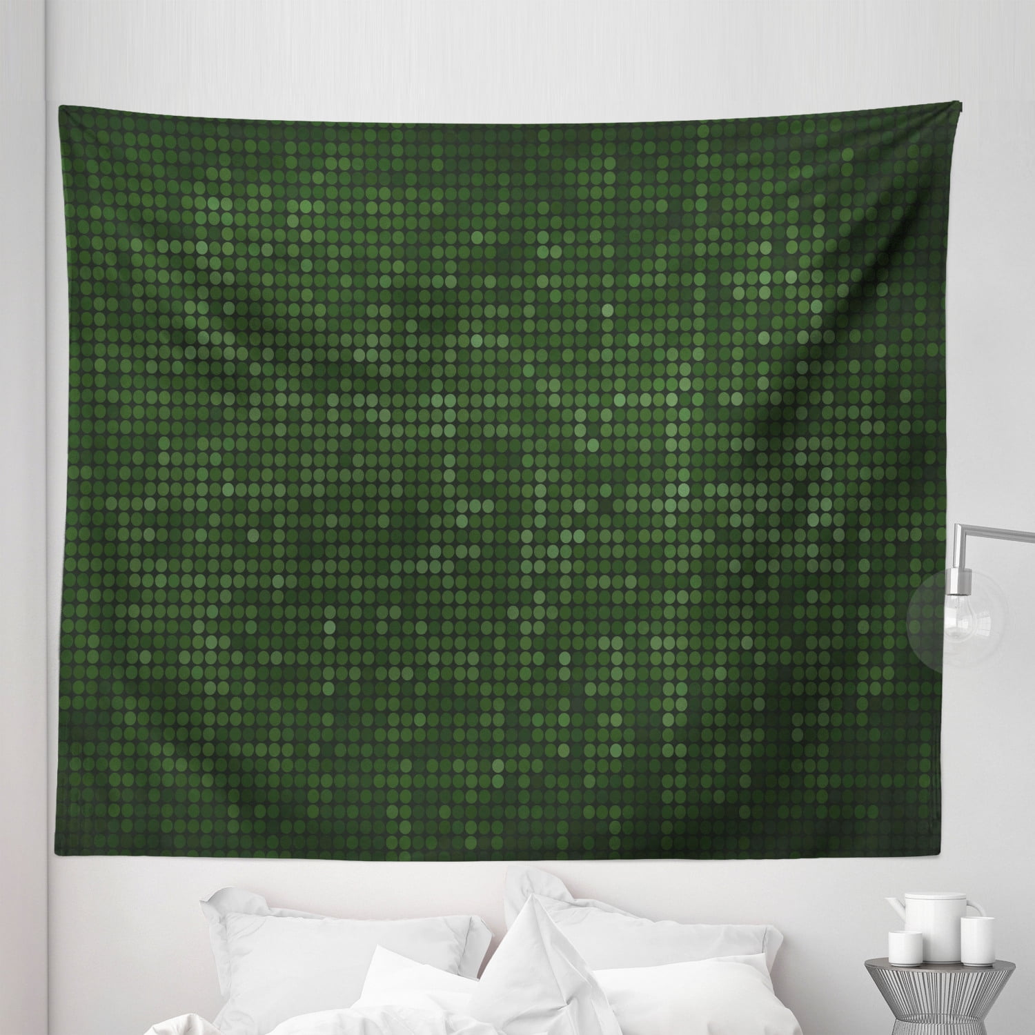Forest Green Tapestry, Spotty Pattern with Symmetric Little Dots Modern ...