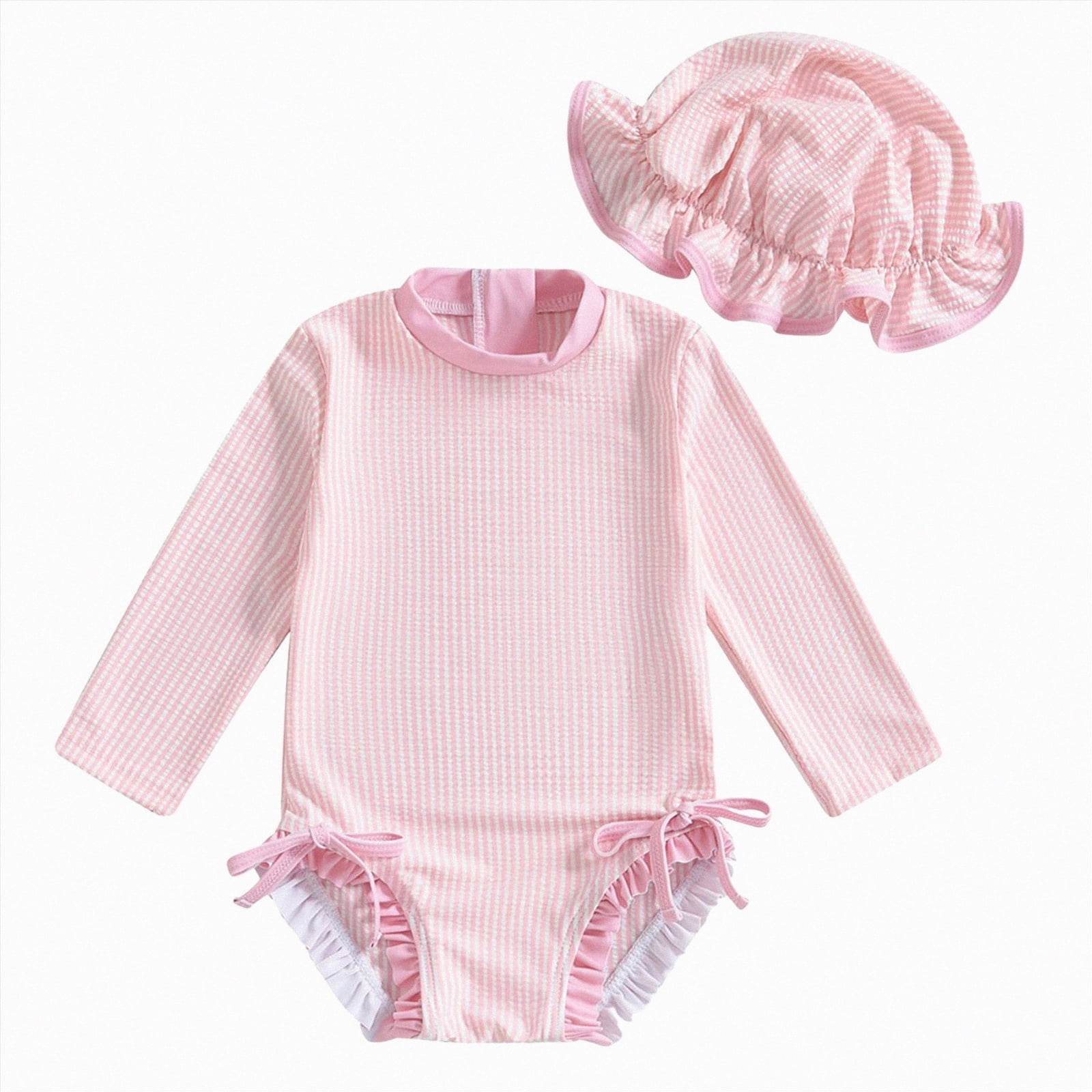 Click here for Curenmufel Baby Swimsuit Girl With Hat Newborn Bab... prices