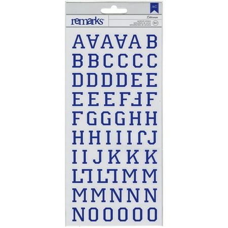 Remarks Cardstock Stickers 2/Pkg-Letterman - Blue | Walmart Canada