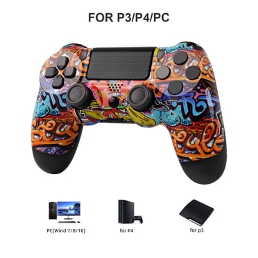 Wireless Controller for PS4, with Adjustable LED RGB Light Compatible ...