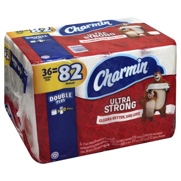Charmin Ultra Strong Double Plus Rolls Unscented Bathroom Tissue, 36 ...