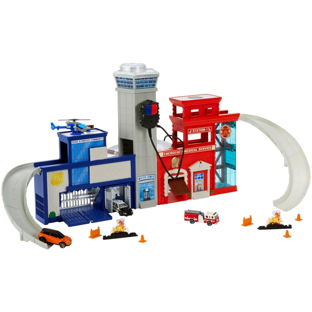 Matchbox Real Adventure Rescue Headquarters Playset - Walmart.com ...