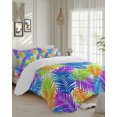 4 Piece Duvet Cover Set Full, Summer Colorful Palm Leaves Soft ...