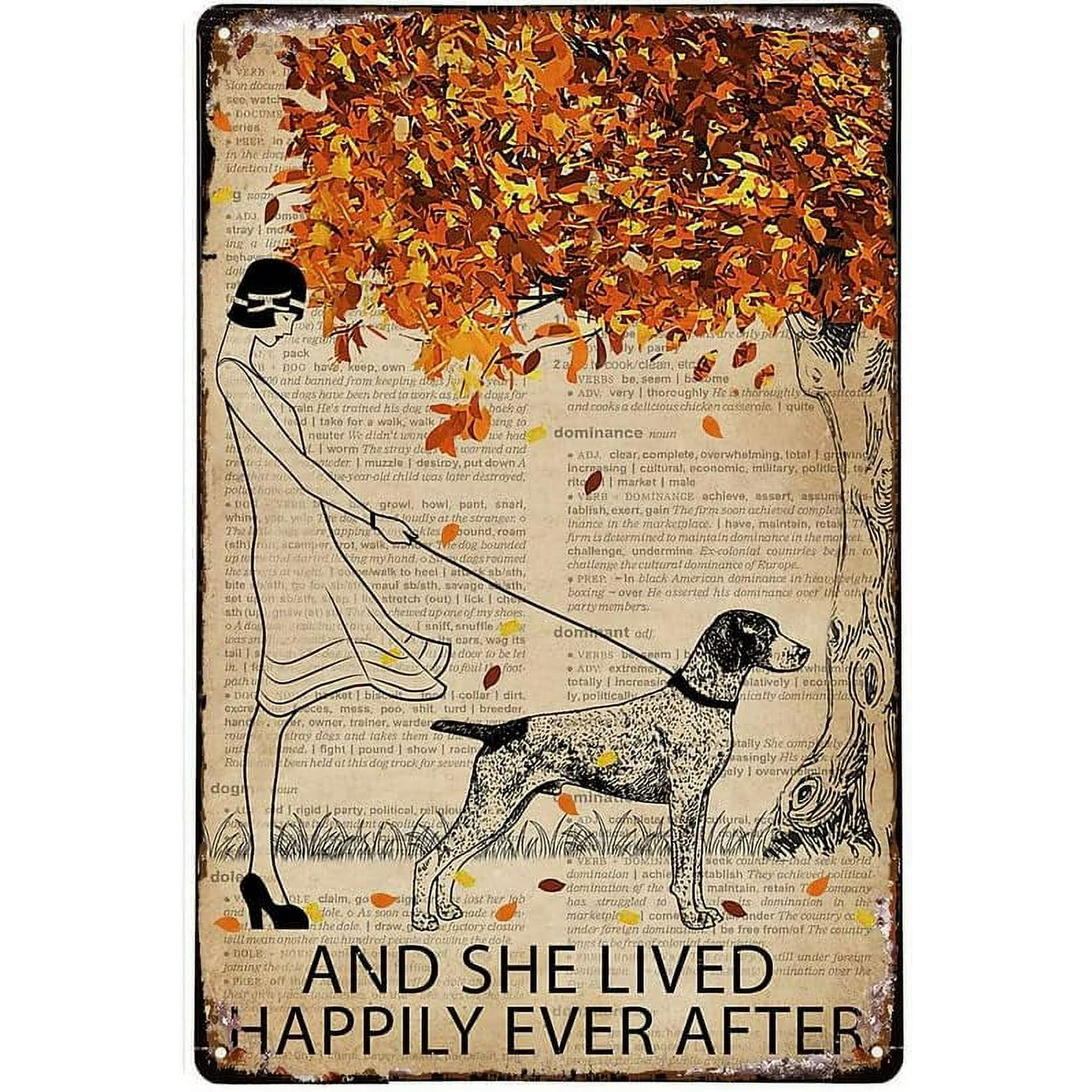 Click here for Aocisuki Vintage Style Metal Tin Sign Fall Tree Ge... prices