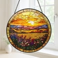 Floral Arch Golden Field Stained Glass Suncatcher – Scenic Window Art ...