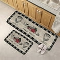 Farmhouse Buffalo Plaid Kitchen Rugs Rustic Decor Cow Set of 2, Black ...
