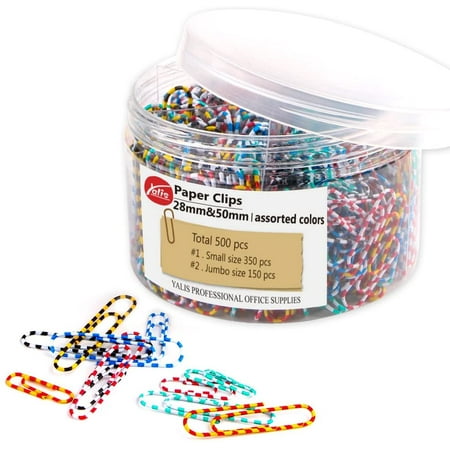 Paper Clips, 450 Pieces Colorful Striped Paperclips, Medium 28mm and ...