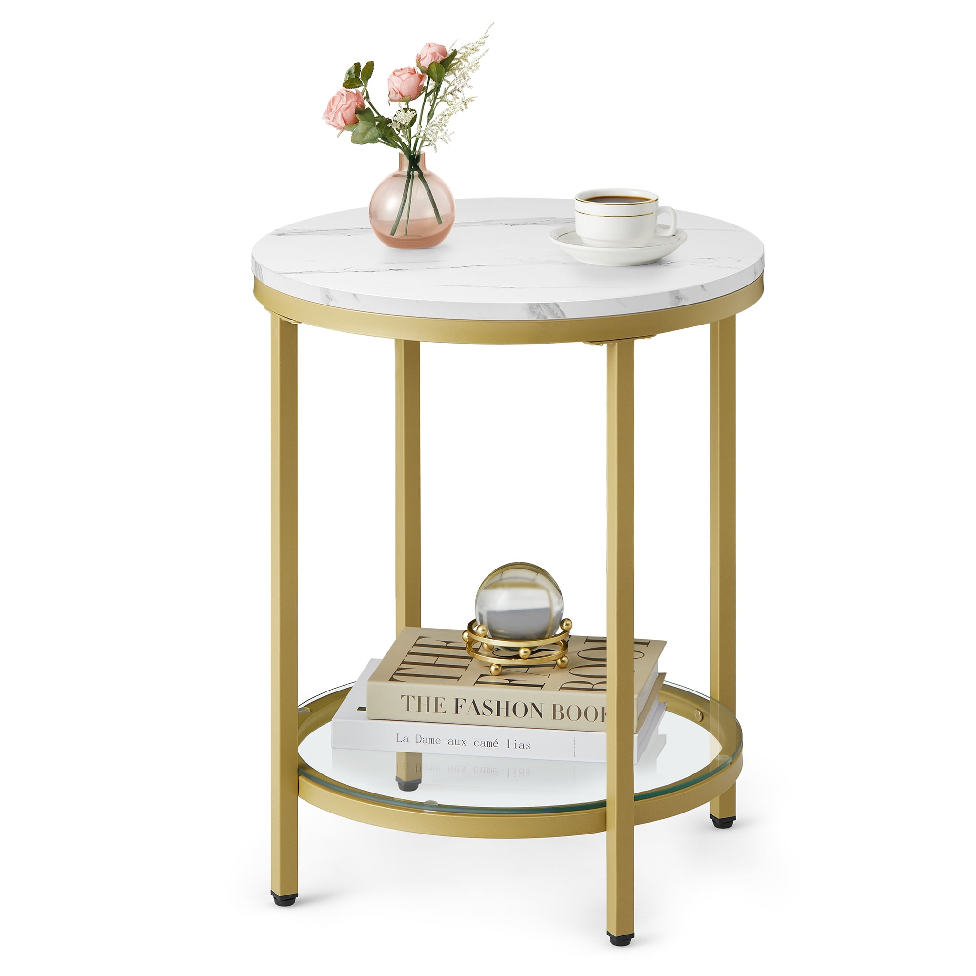 Click here for Vasagle Round 2-Tier Side Table  Nightstand  Chipb... prices