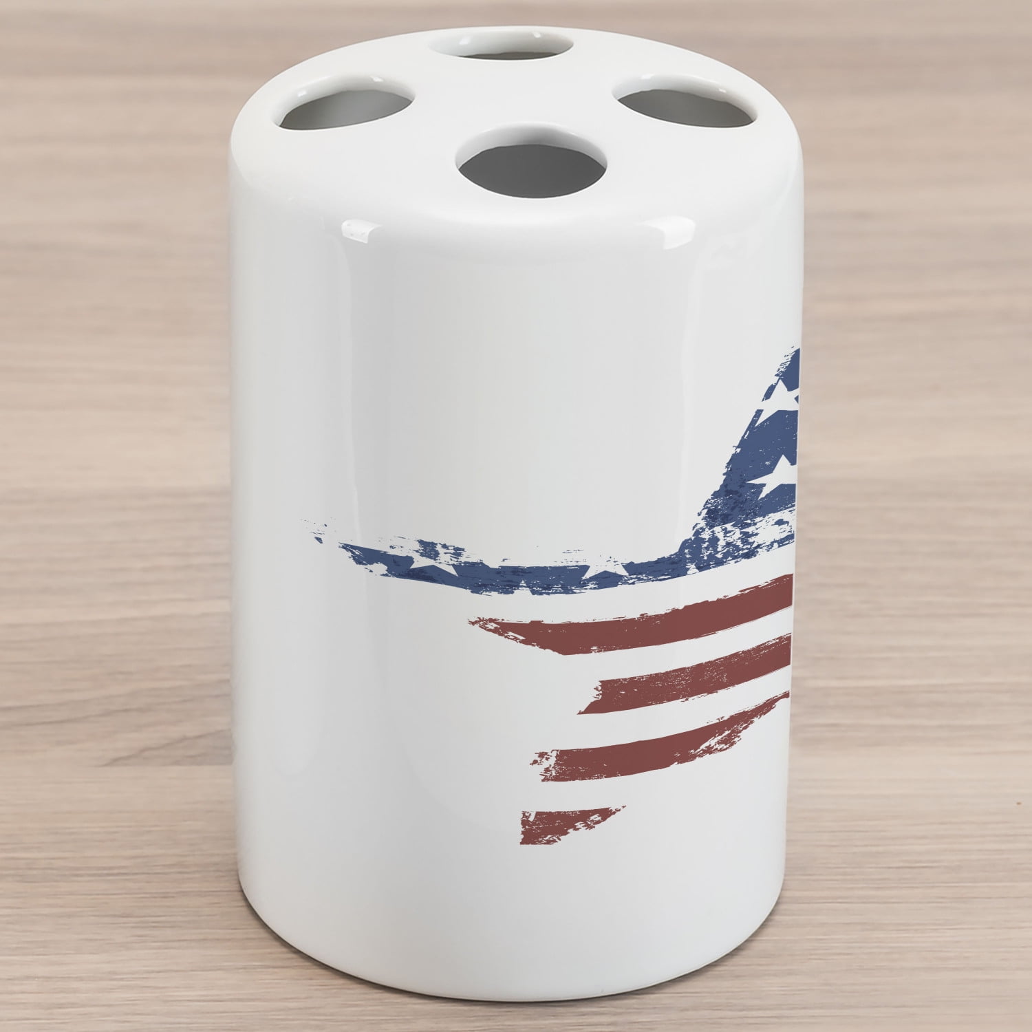 Grunge Ceramic Toothbrush Holder, American Flag Print as Star Shaped ...
