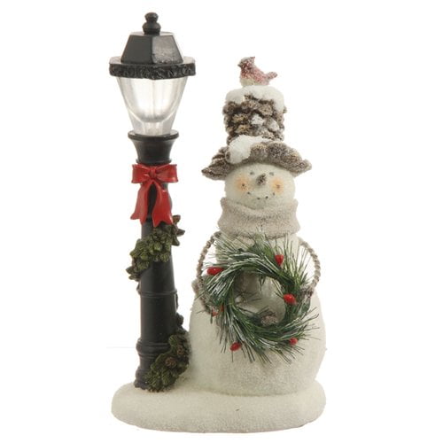 Northlight Seasonal Lighted Snowman Lamp Post Decorative Table Top ...