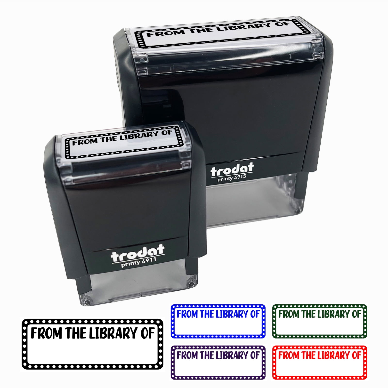 From the Library of Fun Border Book Self-Inking Rubber Stamp Ink ...