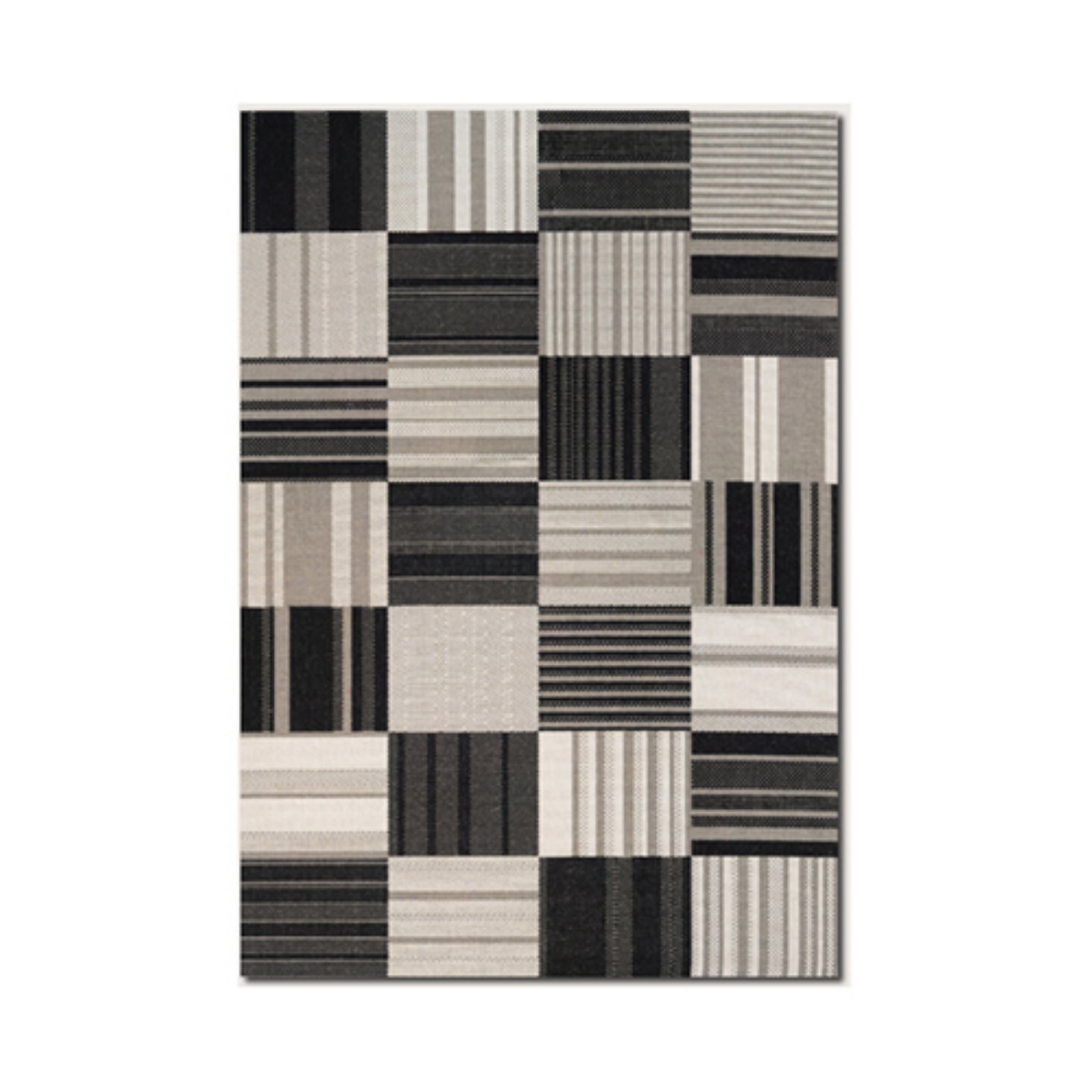 Couristan Afuera Patchwork Rug In Onyx-Ivory - (9 Foot 2 Inch x 12 Foot ...