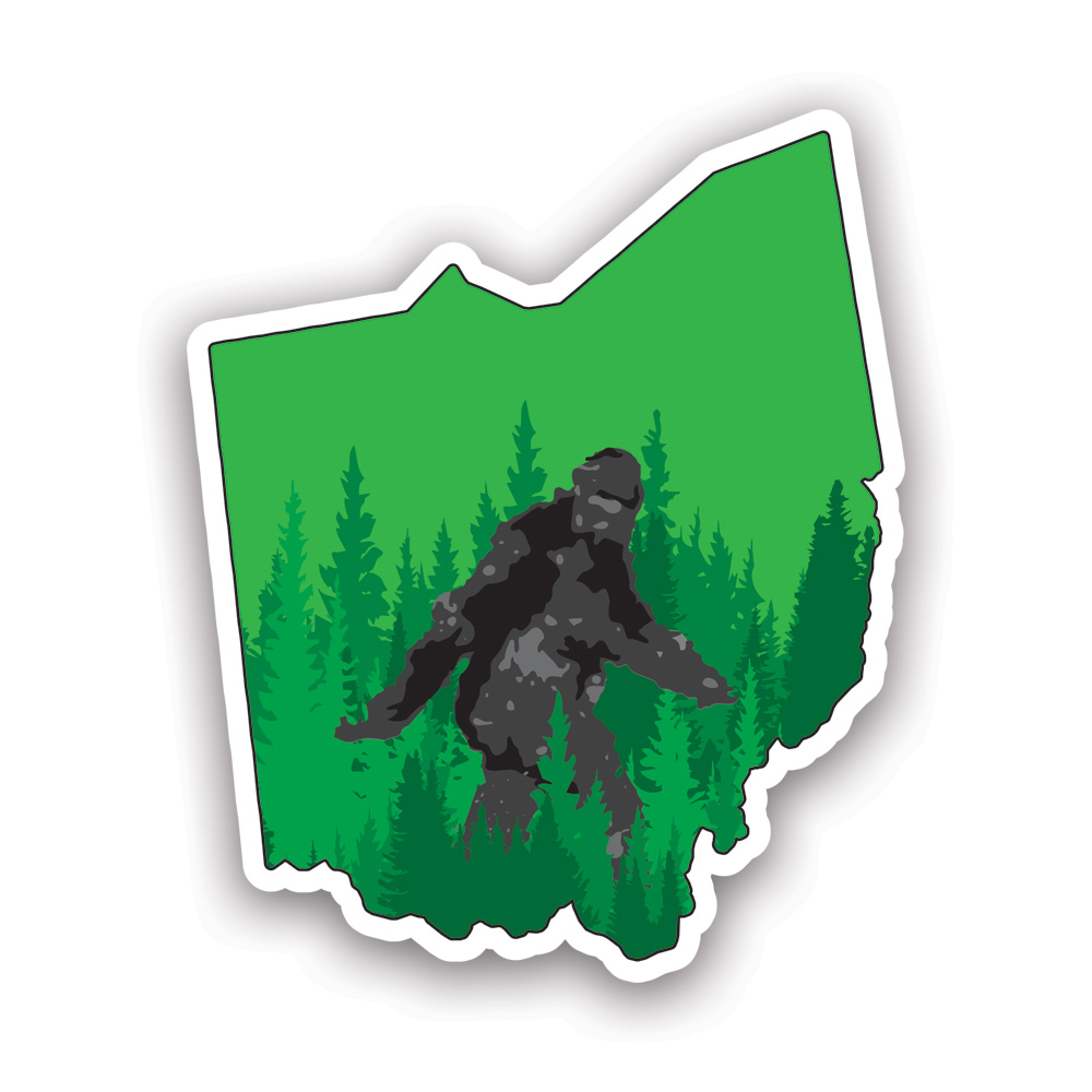 Ohio Bigfoot Flag Sticker Decal - Self Adhesive Vinyl - Weatherproof ...