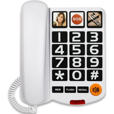 EZ Touch Big Button Telephone - Sandstone - Walmart.com