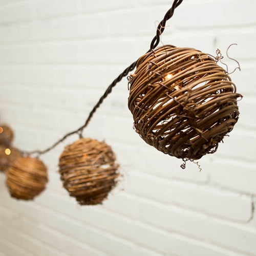 Outdoor String Lights String Lights Grapevine Spheres 6 Feet Outdoor ...