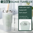 20oz Ribbed Glass Tumbler Blue 1 Count Reusable Iced Coffee Cup ...