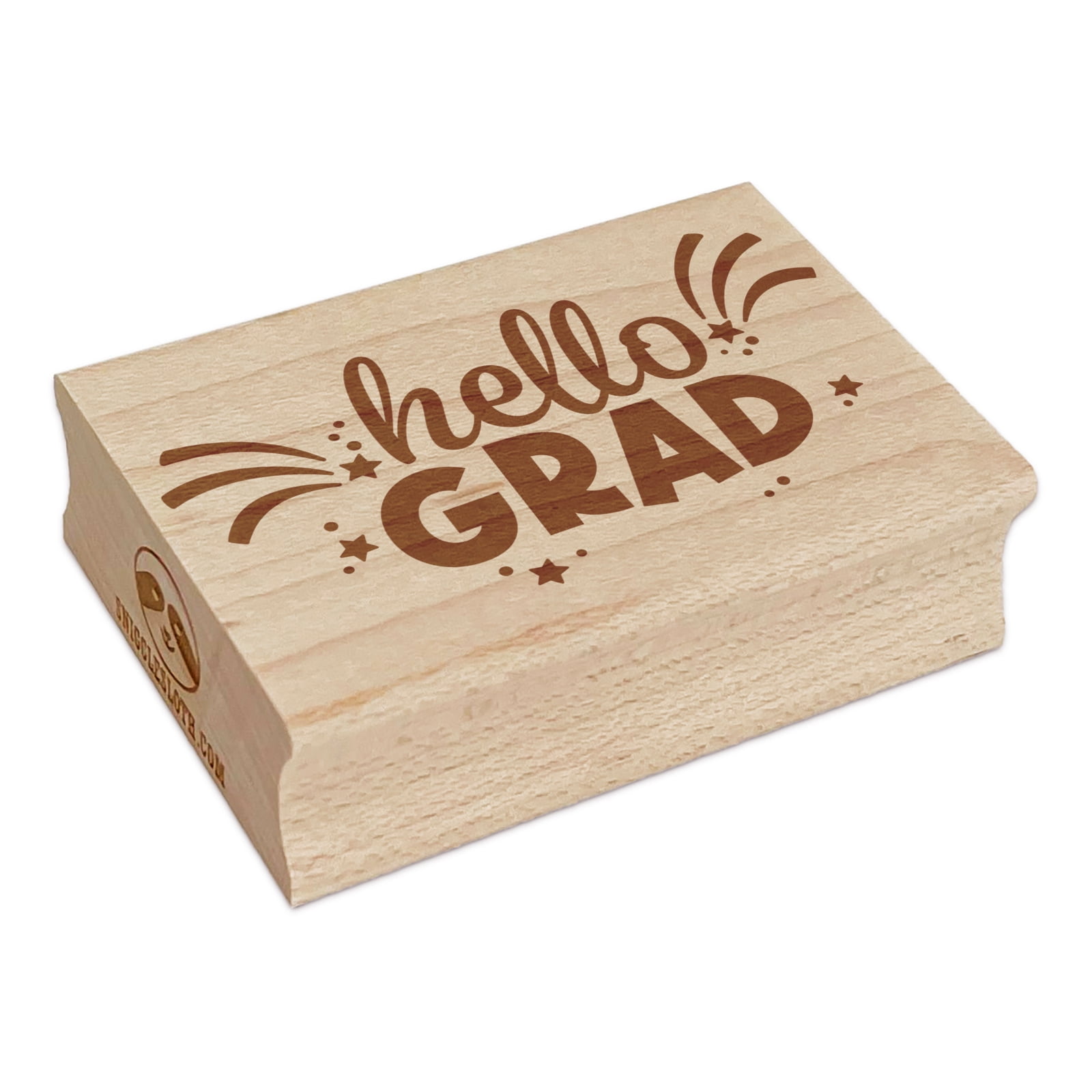 Hello Grad Graduation Rectangle Rubber Stamp Stamping Scrapbooking ...