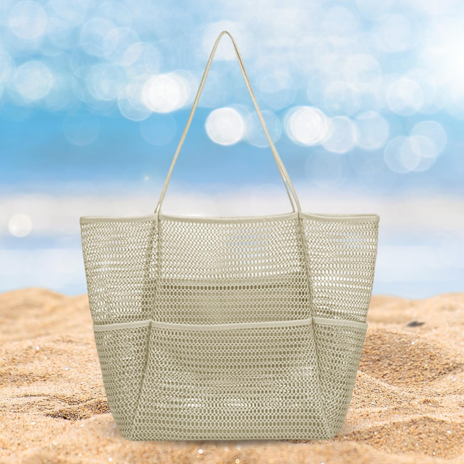 Mesh Storage Bag Towels Multifunction Casual Sand Toy Portable Makeup ...