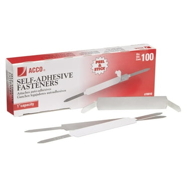 ACCO Self-Adhesive Paper File Fasteners, 2" Capacity, 100 Count ...