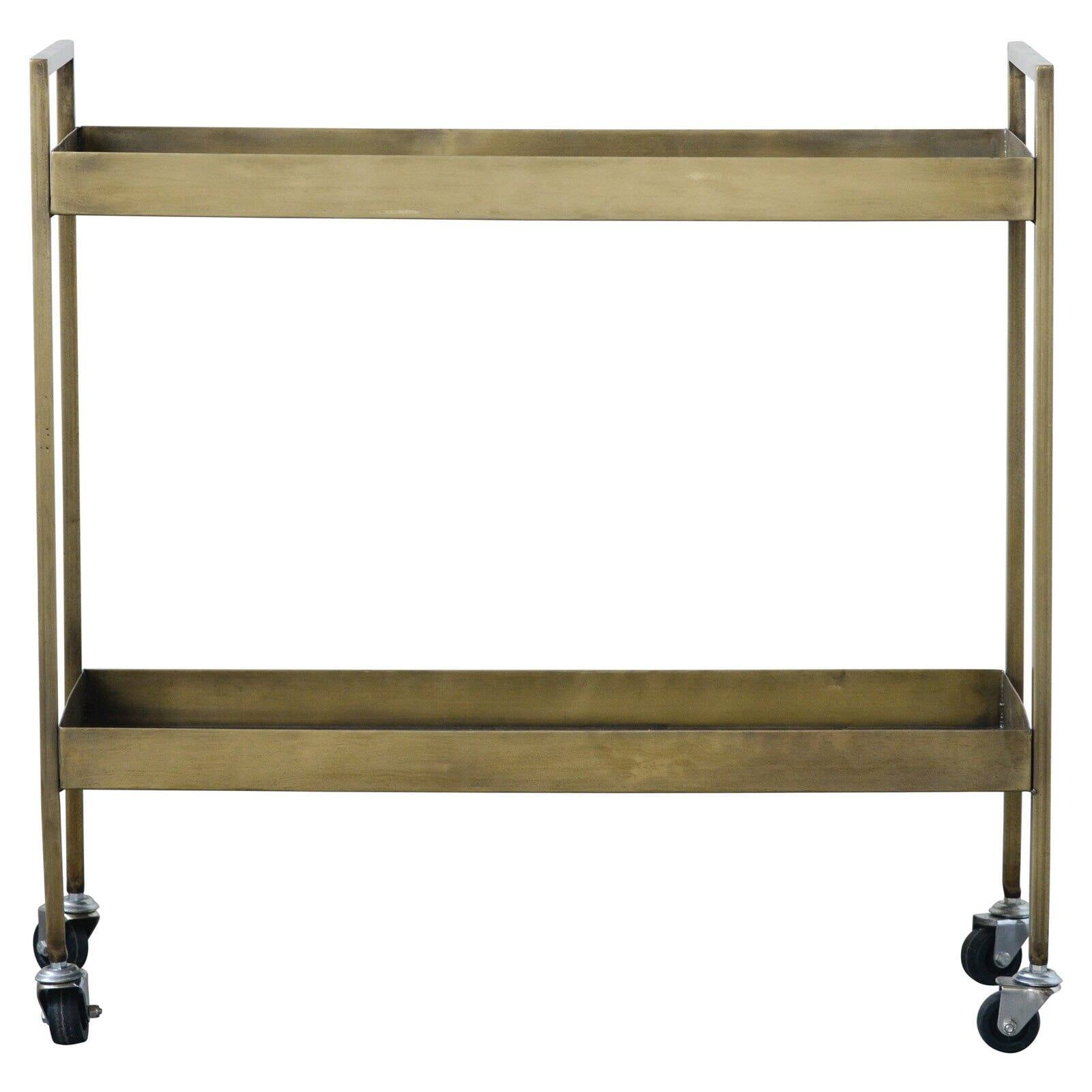 3R Studios Metal 2-Tier Bar Cart on Caster Wheels - Walmart.com
