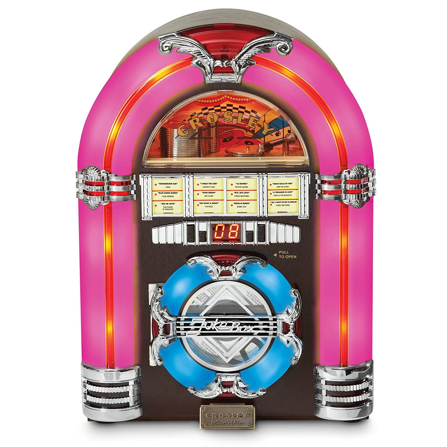 Crosley CR1101A-CH Jukebox with CD Player and LED Lighting, Cherry | Walmart Canada
