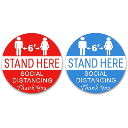 Wgthhk Social Distancing Floor Decals Stand Decal,Stand Here Floor ...