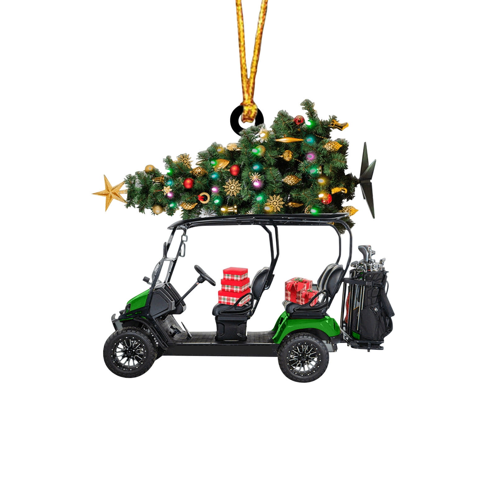 Fridja Personalized Christmas Golf Cart Ornament, Golf Carts Ornaments ...