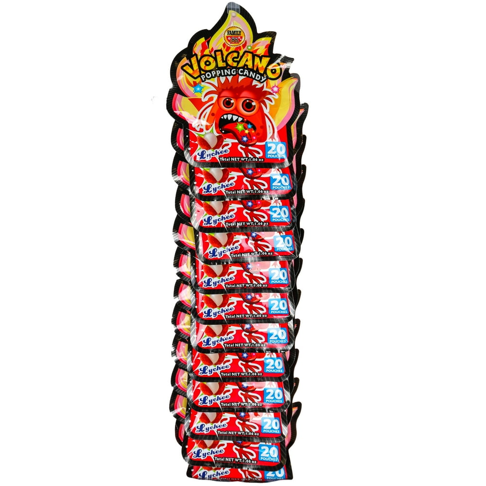 Volcano Lychee Flavor Popping Candy (2 x 1.06 oz Bags) - Walmart.com ...