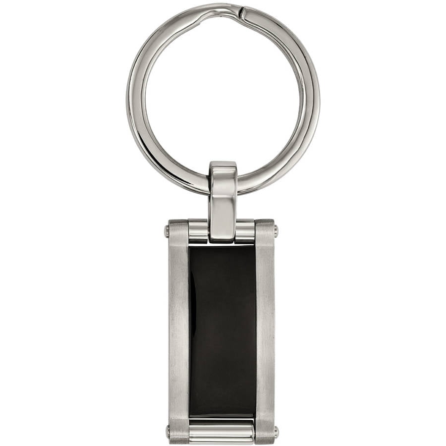 Stainless Steel Brushed and Polished Black Acrylic Key Chain - Walmart.com