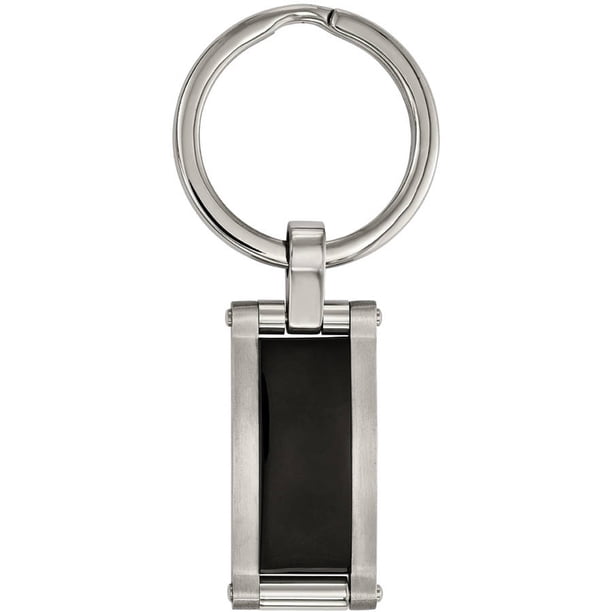Stainless Steel Brushed and Polished Black Acrylic Key Chain - Walmart.com