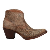 Corral Boots Womens Cheetah Suede Pointed Toe Cowboy Ankle Boots ...