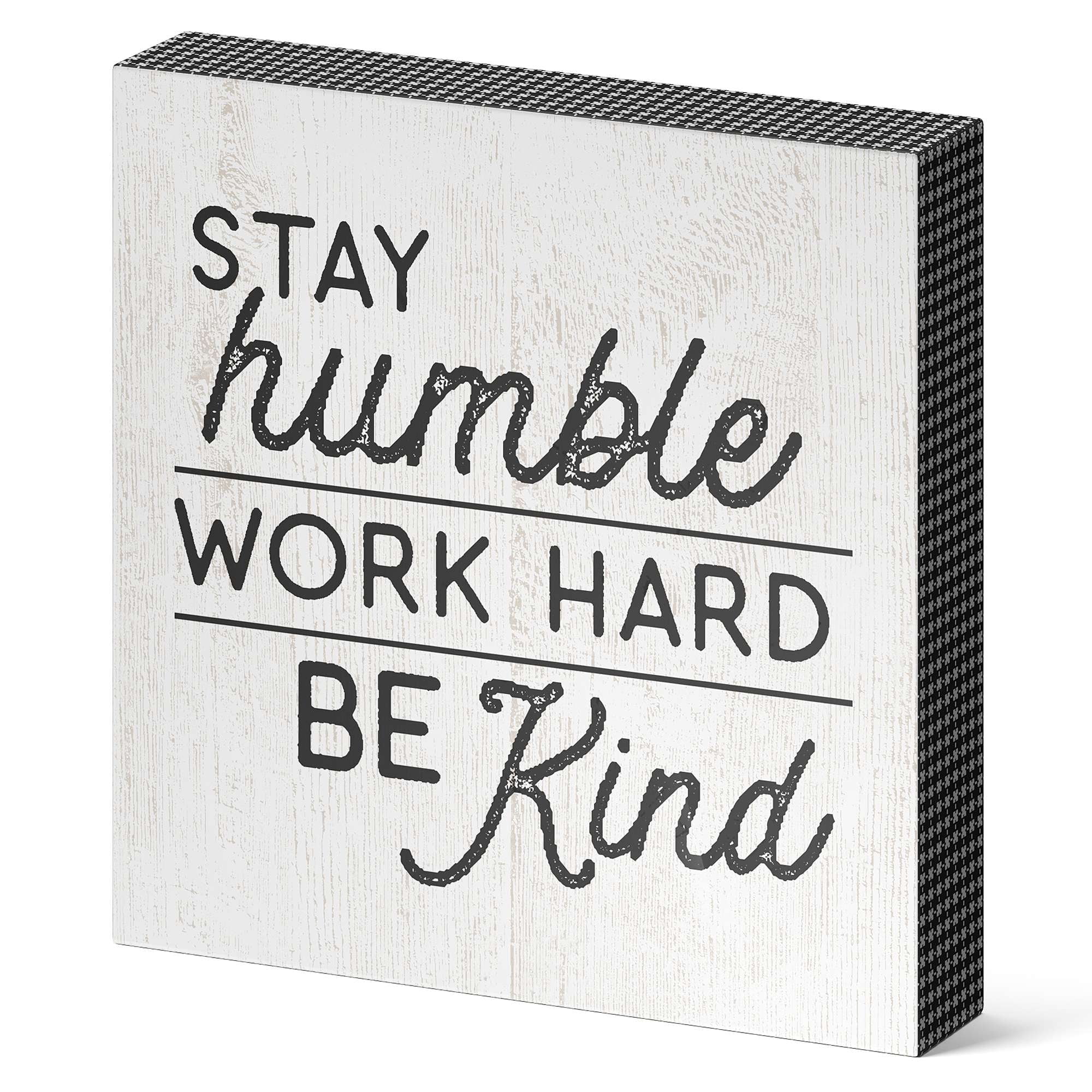 Barnyard Designs 'Stay Humble Work Hard Be Kind' Wood Box Sign, Modern ...