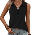 Ashirexll Womens Casual Tops Casual Sleeveless Shirt Collar Style ...