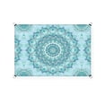 Bohemian Blooming Flower Sun Shade Sail 6.5'X10' Teal Green Floral ...