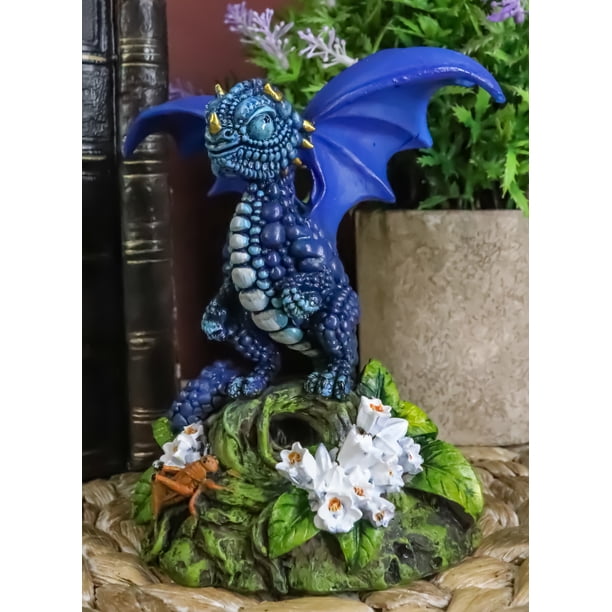 Fantasy Green Thumb Blueberry Indigo Blue Dragon Statue Fairy Garden ...