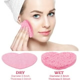 50 Pieces Heart Shape Facial Sponges Compressed Natural Sponge Facial ...