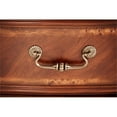 Michael Amini Cortina Wood and Leather Bedside Bench in Honey Walnut ...