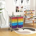 Costway 12-Drawer Art Supply Storage Cart with Plastic Drawers & Wheels ...