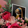 3drose, Papillon Dog with Pearl Earring Golden Age Painting, 6 Greeting ...