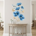 Blue Flowers Wall Stickers Self-Adhesive Removable Large Decals Living ...