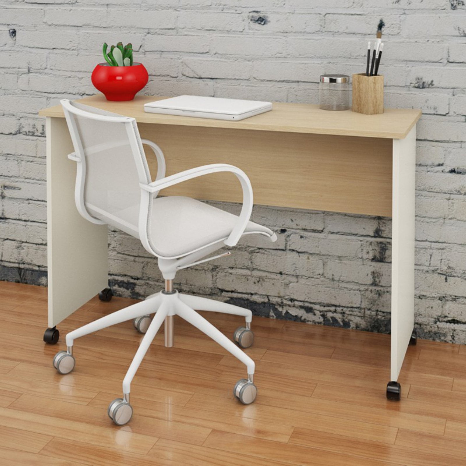 Nexera Atelier Mobile Work Surface, Natural Maple and Ivory - Walmart.com