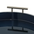 Kate And Laurel Lipton Modern Round Tray, 15.5 Diameter, Navy and ...