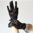 2pcs Sheer Lace Arm Length Gloves Wedding Women Fancy Short Tulle ...