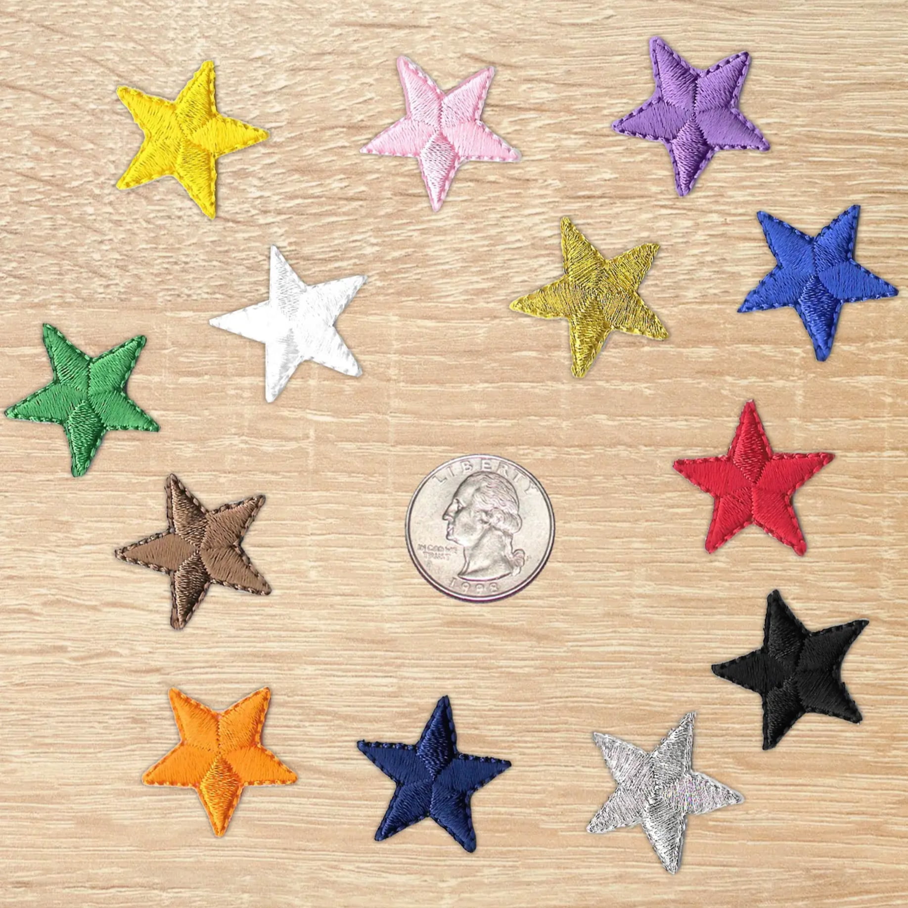One inch Star Patches, Embroidered 1" Star Patch Iron on Appliques in ...