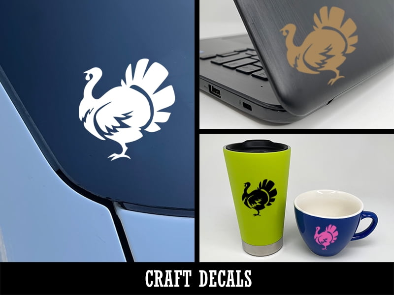 Turkey Silhouette Thanksgiving Craft Vinyl Indoor Outdoor Decal Sticker ...