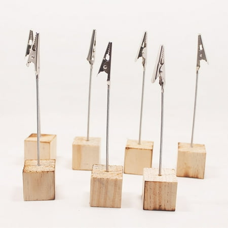 10PCS/Set Wooden Place Card Holder Clips Wedding Favors Place place ...