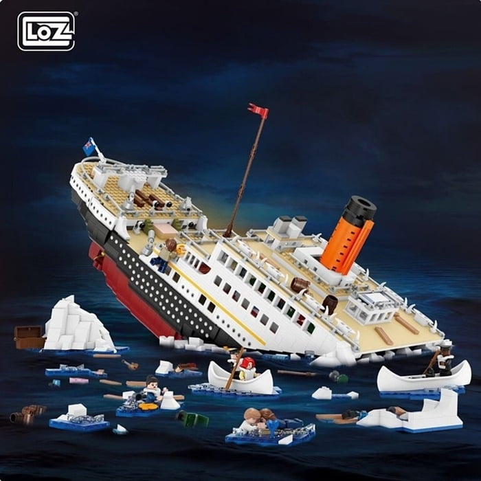 Loz LOZ Mini Blocks - Sinking Titanic Building Bricks Set 40 x 28 x 9 ...